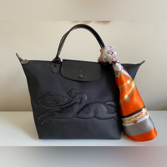 Longchamp | Bags | Super Rare Longchamp Synthetic Trimmed With Cowhide ...